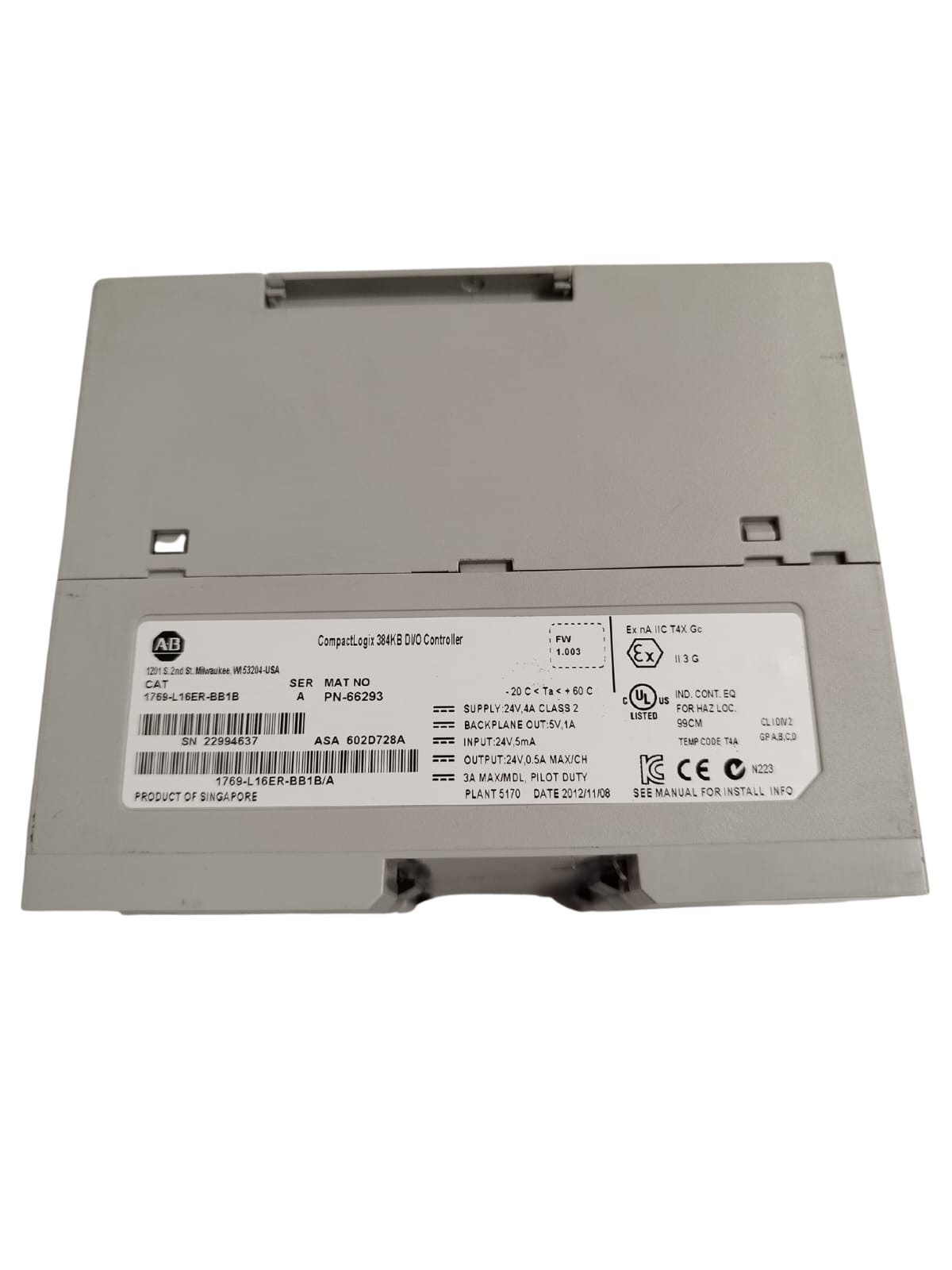 Allen-bradley 1769-l16er-bb1b – compactlogix l16 | Automagia ...